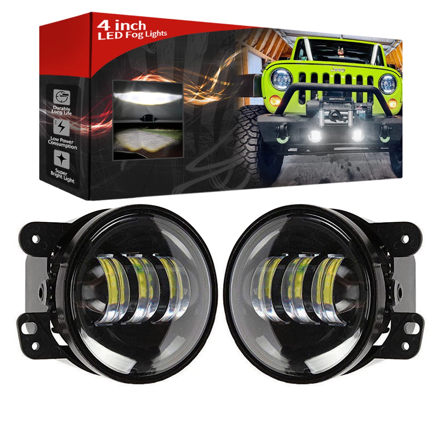 Amazon.com: BeltandRoad Led Fog Lights 4 Inch 42W 2PCS Driving Fog ...