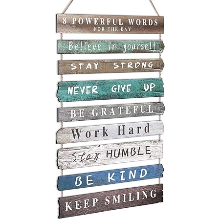6 Pieces Inspirational Quotes Wall Art Motivational Wooden Decor Rustic ...