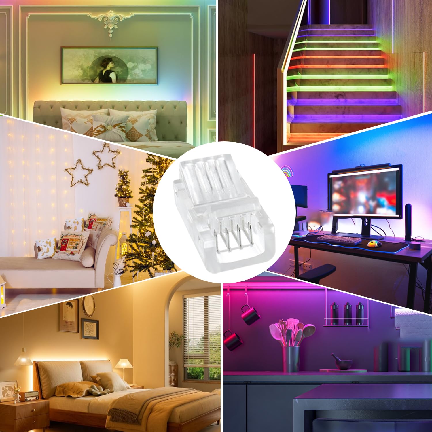 Snapklik.com : EPLZON 4 Pin 10 Mm LED Strip Connector - Quick Connector ...