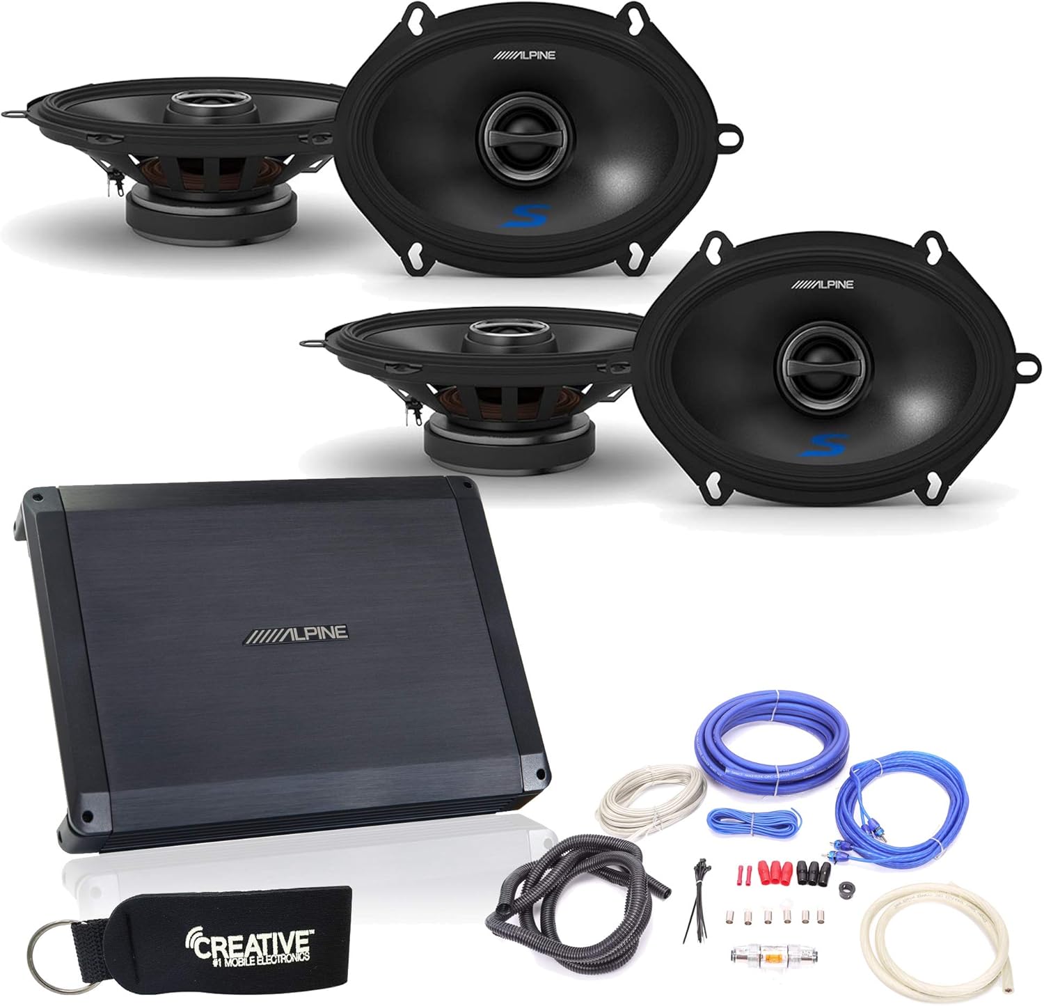 Amazon.com: Alpine BBX-F1200 Amplifier with Two Pair of Alpine S-S57 ...