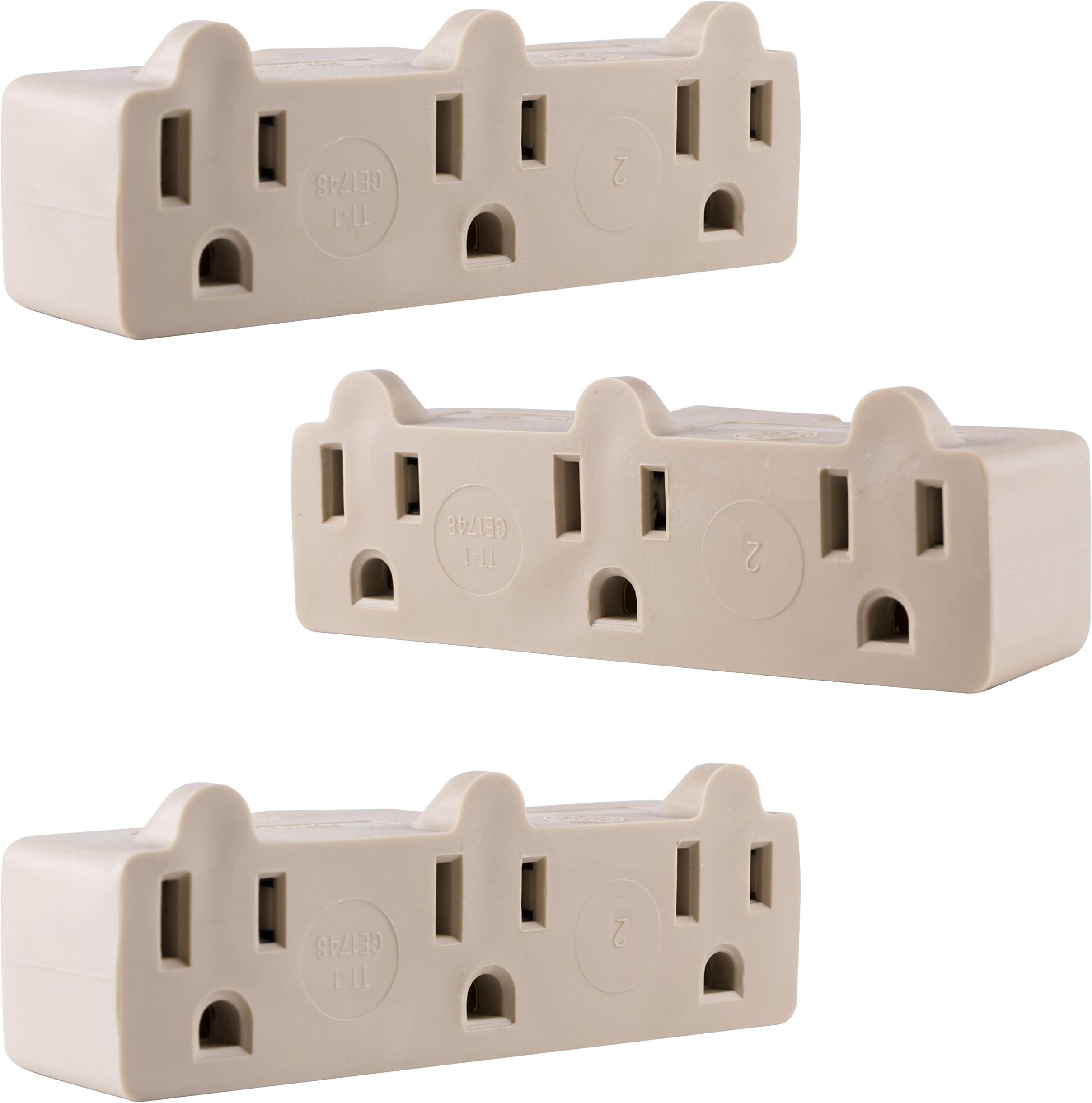 GE 3-Outlet Extender, Grounded Wall Tap, 3-Prong, Multiple Plug, Power ...