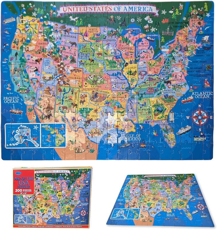 Childrens Us Map Puzzle Little Buffalo, Map Of The USA Floor Jigsaw