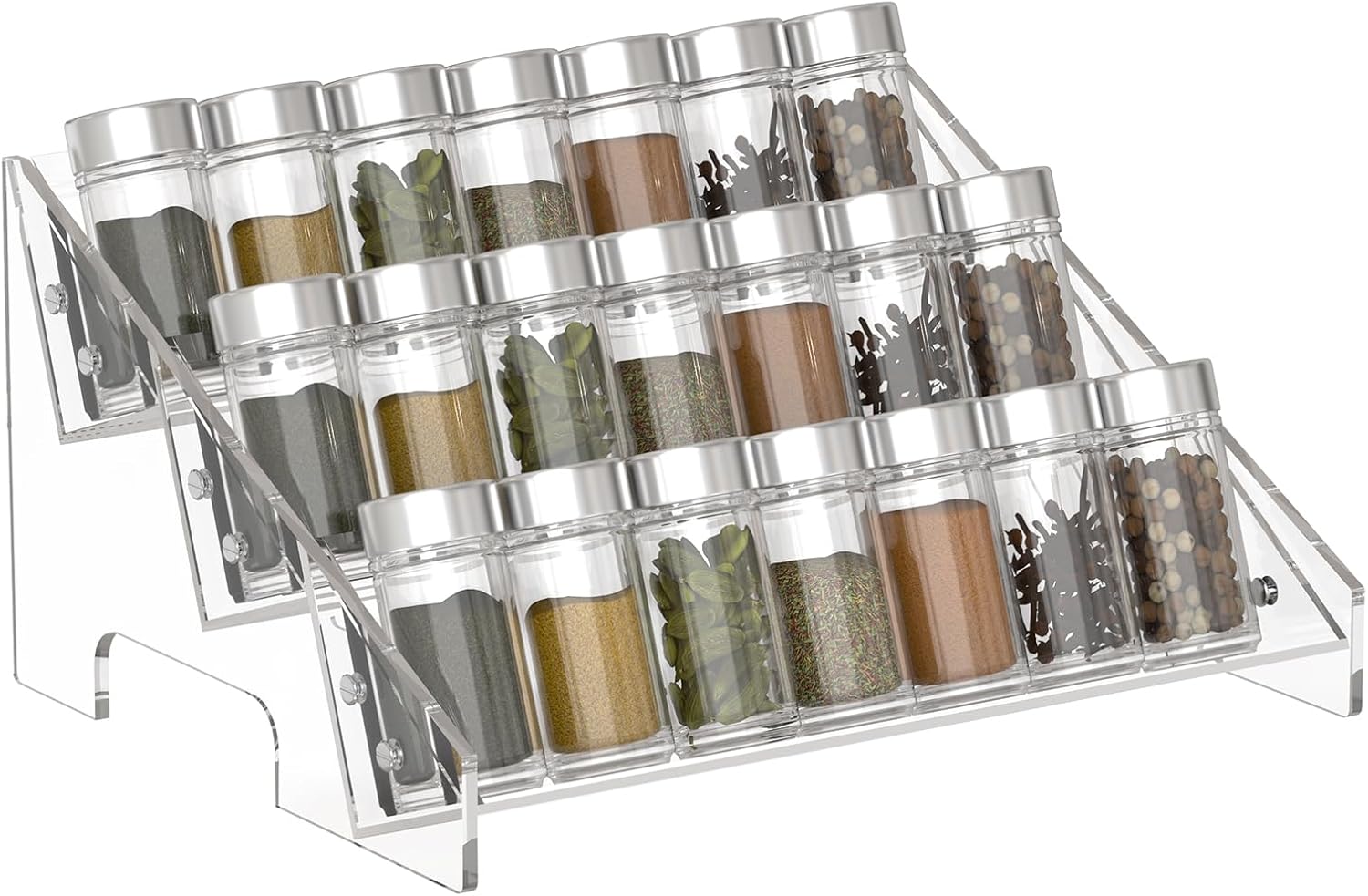 Amazon.com: PMMASTO Acrylic Spice Rack Organizer for Cabinet Spice Jars ...