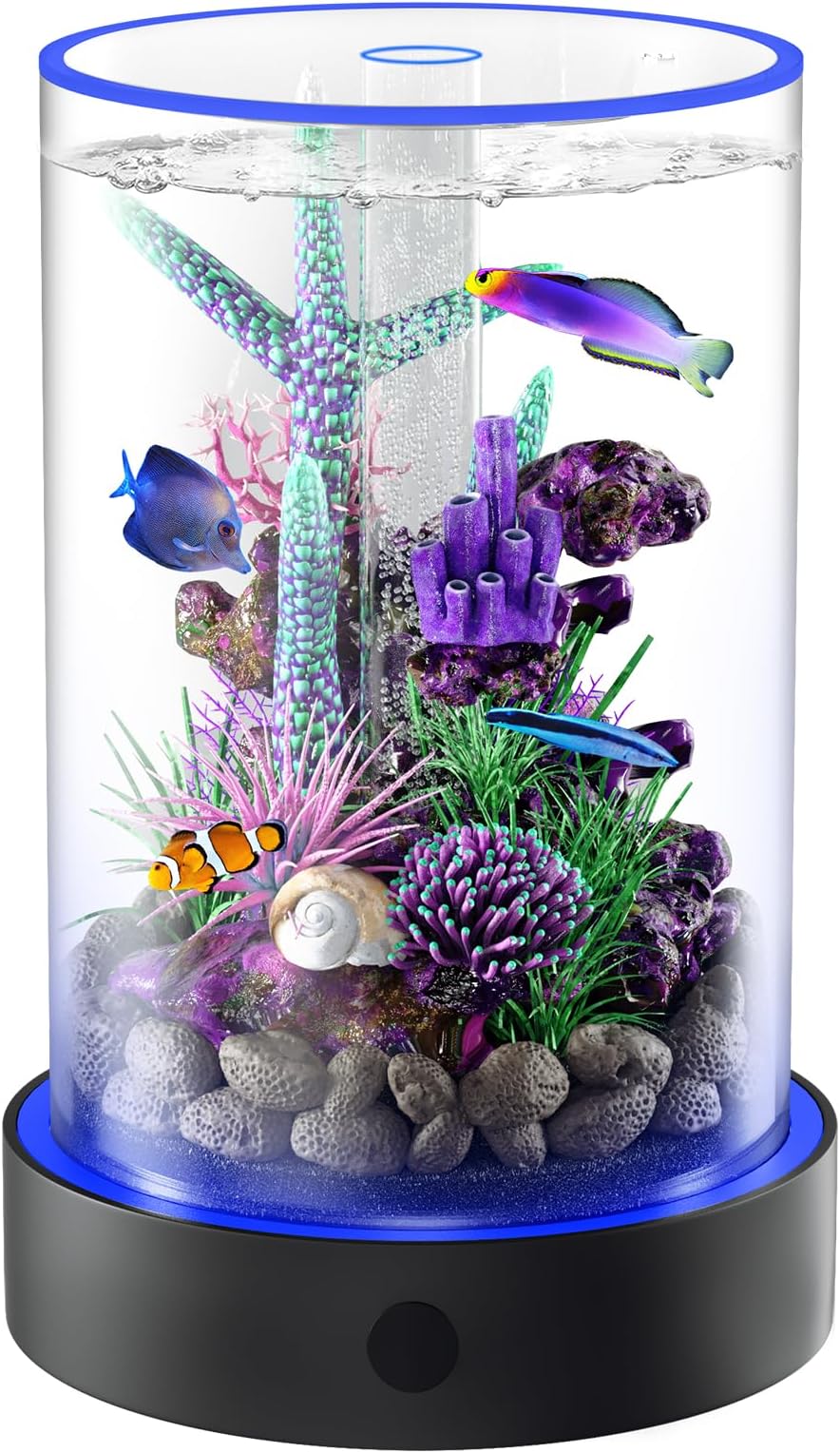 Amazon.com : FZONE 1.2Gal Small Fish Tank with Plant Pot, All-in-one ...