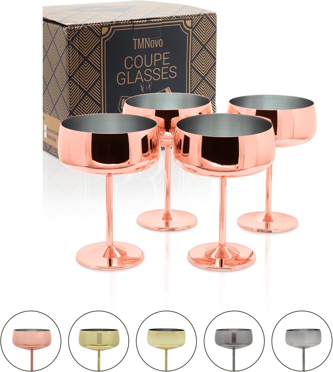 Amazon.com | TMNOVO Cocktail Coupe Glasses - Espresso Martini Glasses ...