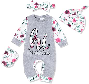 Amazon.com: RCPATERN born Baby Girl Clothes Letter Print Romper ...