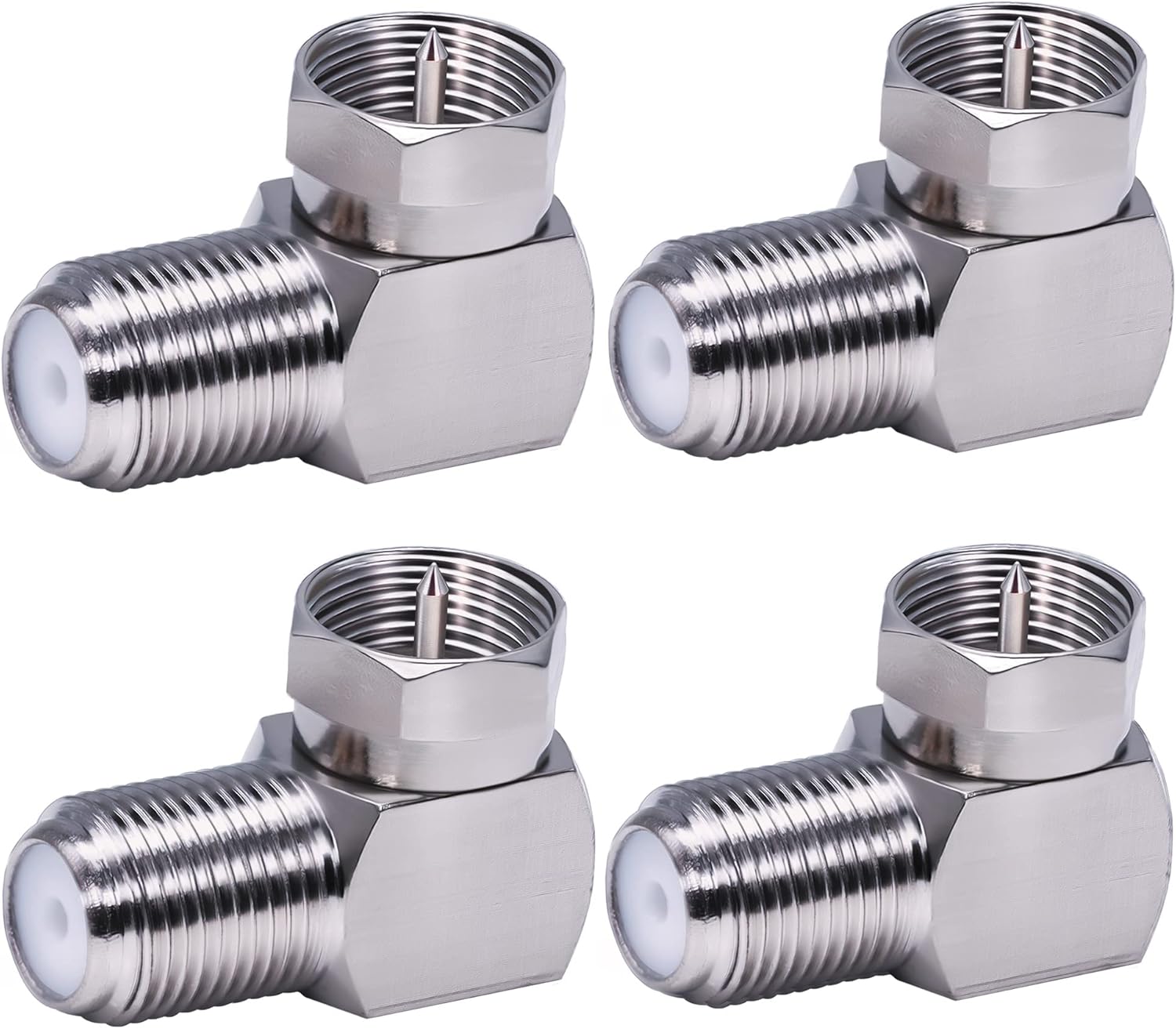 RG6 F Type 90 Degree Right Angle Coaxial Connector, F Male to F Female ...