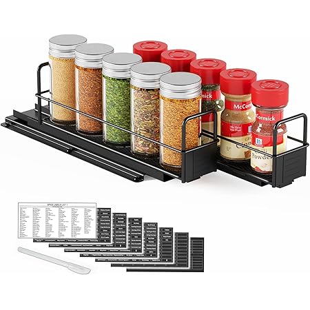 Amazon.com: 2 Tier Pull Out Organizer Shelf Sliding Drawer Storage for ...