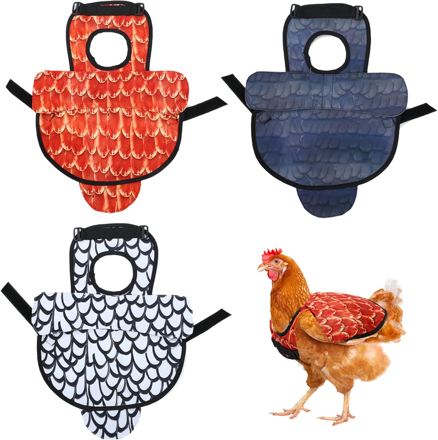 Amazon.com: INSYOHO Chicken Saddle for Hens - 3-Pack Adjustable Hen ...