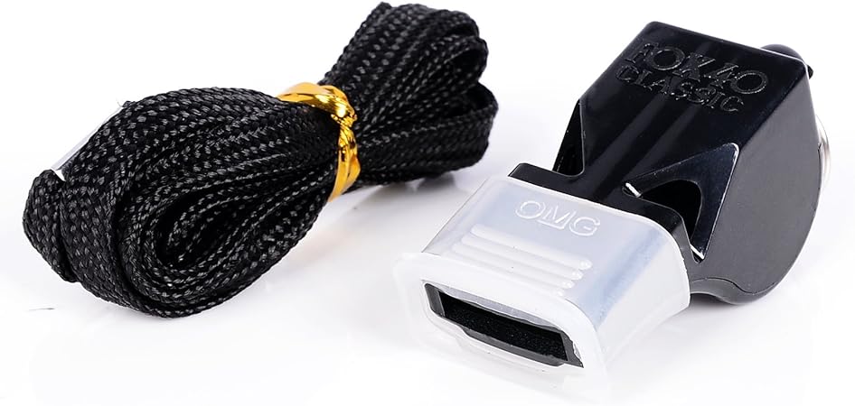 Fox 40 Classic CMG Official Whistle with Break Away Lanyard (Black ...