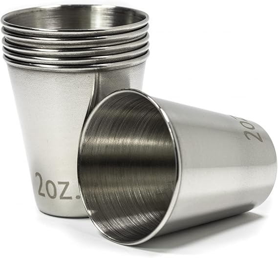 Amazon.com | ASR Outdoor 6pc Stainless Steel Shot Glass Set: Shot Glasses