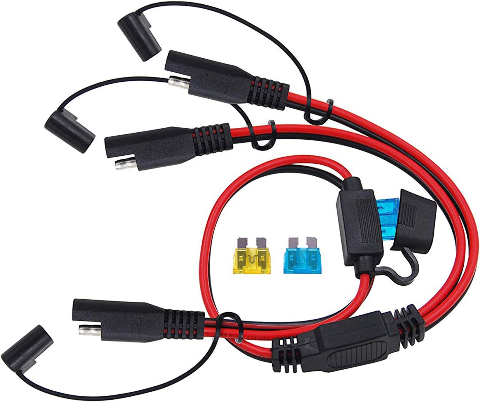 Amazon.com: SAE Y Splitter 1 to 2 Power Cable Connector And 3 PCS SAE 2 ...