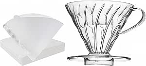 GAHVA Coffee Dripper and Filter Paper Set, Dripper and 40 Pieces ...