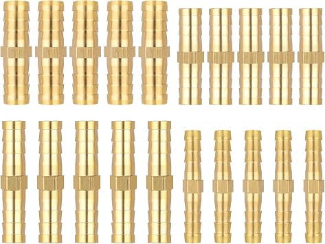 Amazon.com: Giantree 20PCS Brass Hose Barb Fitting, 1/4" 5/16" 3/8" 1/2 ...