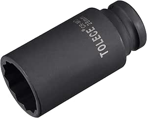 Amazon.com: uxcell 1/2-Inch Drive 28mm 12-Point Deep Impact Socket, CR-MO Steel 78mm Length ...