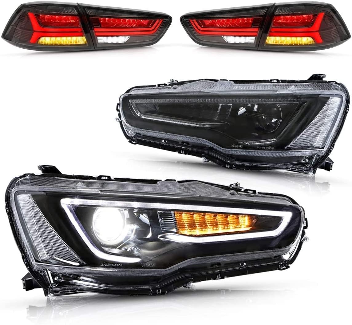 VLAND Headlights and Taillights Combo Set for Mitsubishi Lancer 2008 ...