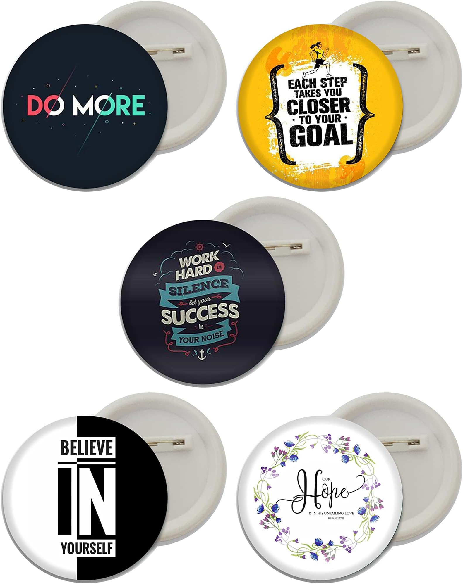 Buy D2C Inspirational | Motivational Button Badges (Set of 5) Online at ...