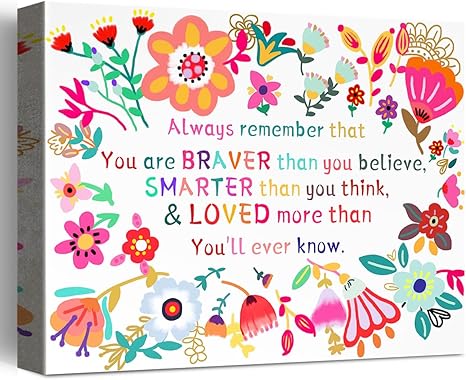 Amazon.com: Inspirational Wall Art Decor for Girls Room,Always Remember ...