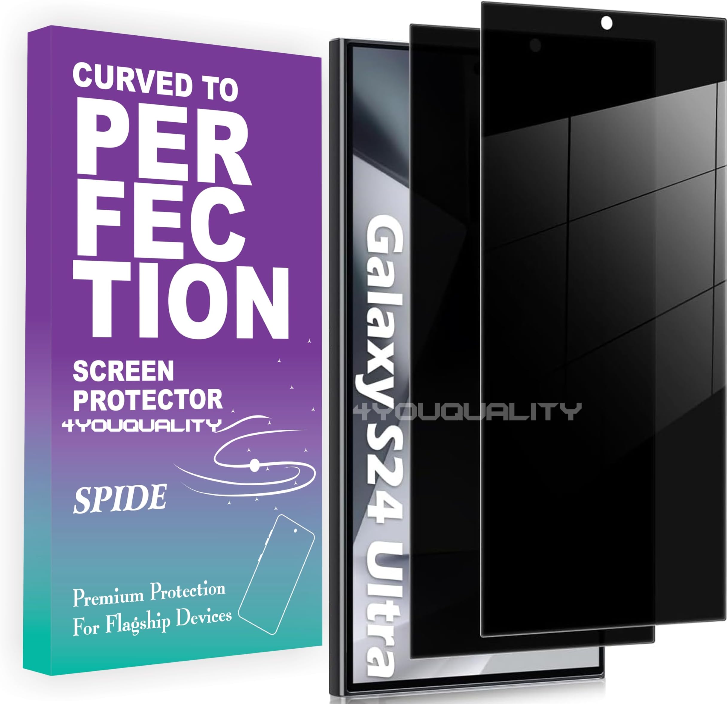 4youquality Privacy Tempered Glass For Samsung Galaxy S24 Ultra 5G ...