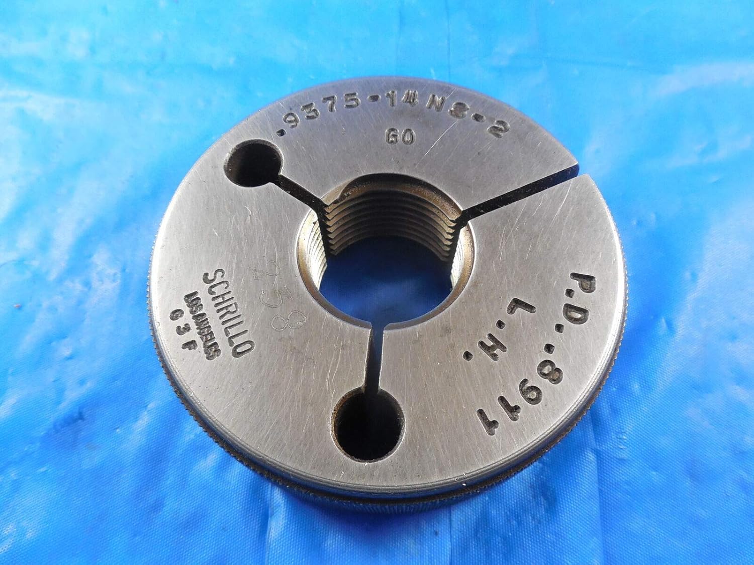 15/16 14 NS 2 Left Hand Thread Ring GAGE .9375 GO ONLY P.D. = .8911 L.H ...