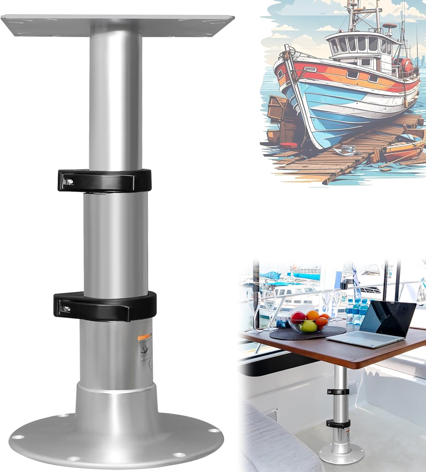 Adjustable RV Table Pedestal Stand Leg with Gas Lift, 3 Levels ...
