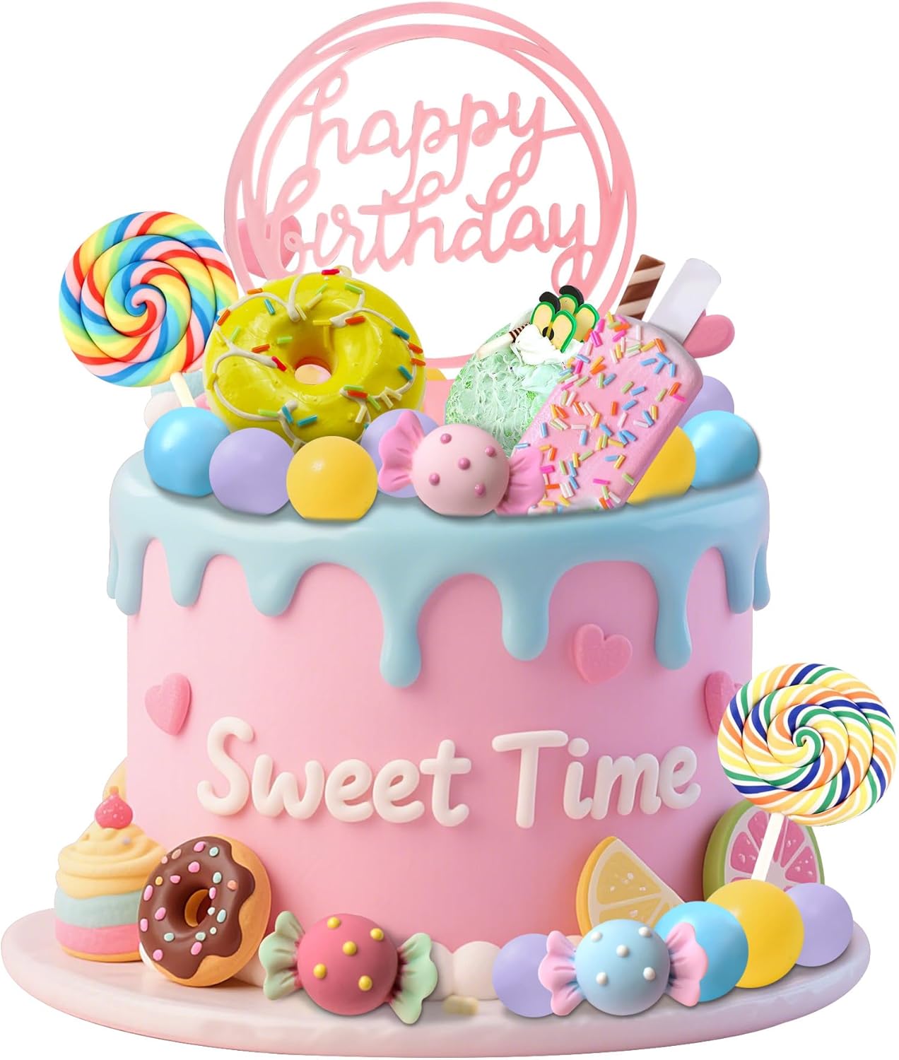 Amazon.com: Candyland Cake Topper Donut Party Decorations Ice Cream ...