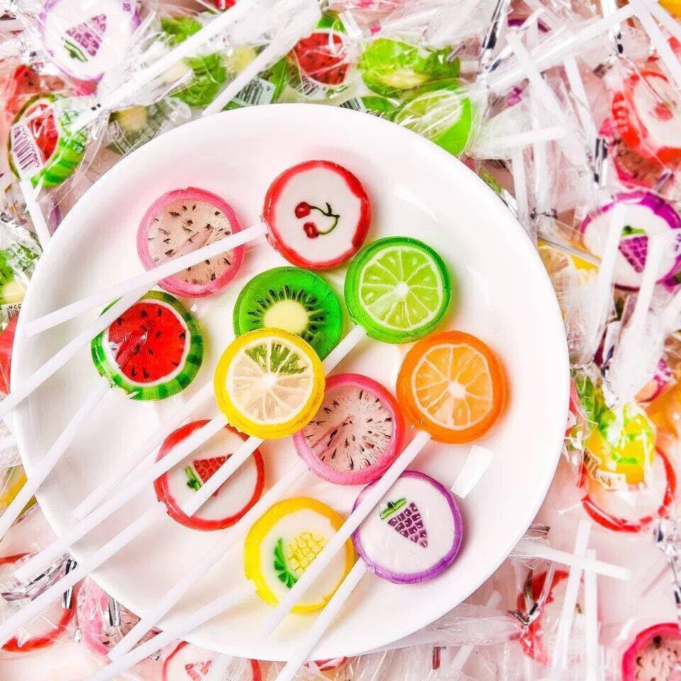 Amazon.com : Fruit Slices Candy - Fruit Lollipops Bulk 1 lb Bag of ...