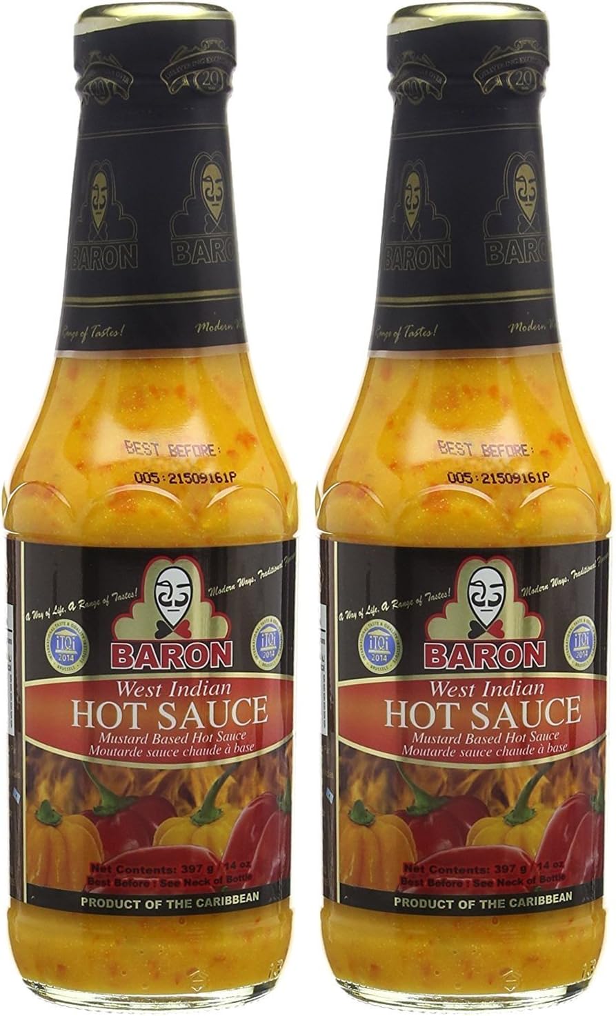 Amazon.com : Baron West Indian Hot Pepper Sauce 14oz (Pack of 2 ...