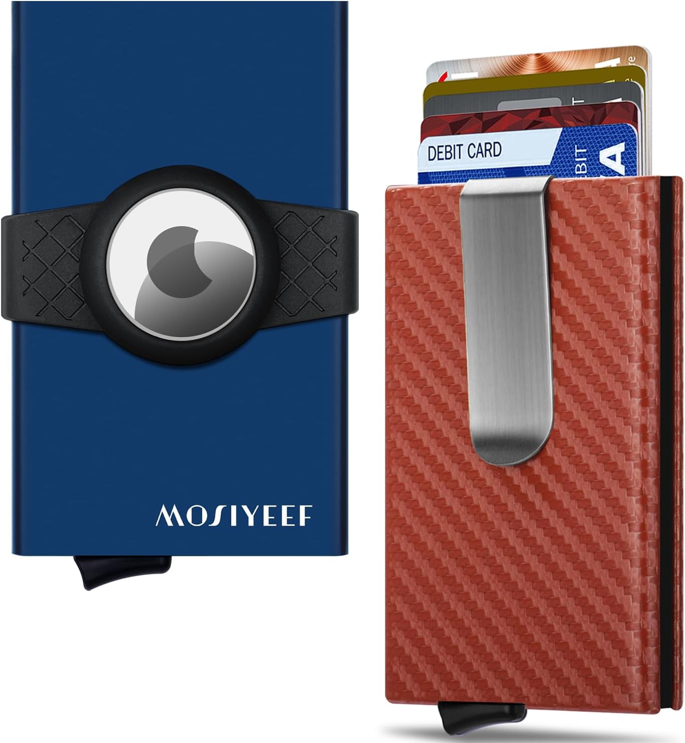 Amazon.com: MOSIYEEF Set of 2 - Pop Up Wallets for Men with AirTag ...