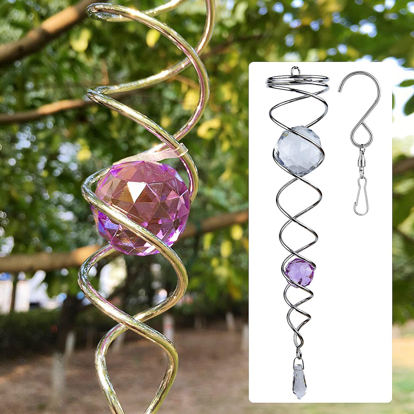 Amazon.com: Wind Spinner Tail Stabilizer，Gazing Ball Spiral Tail Wind ...