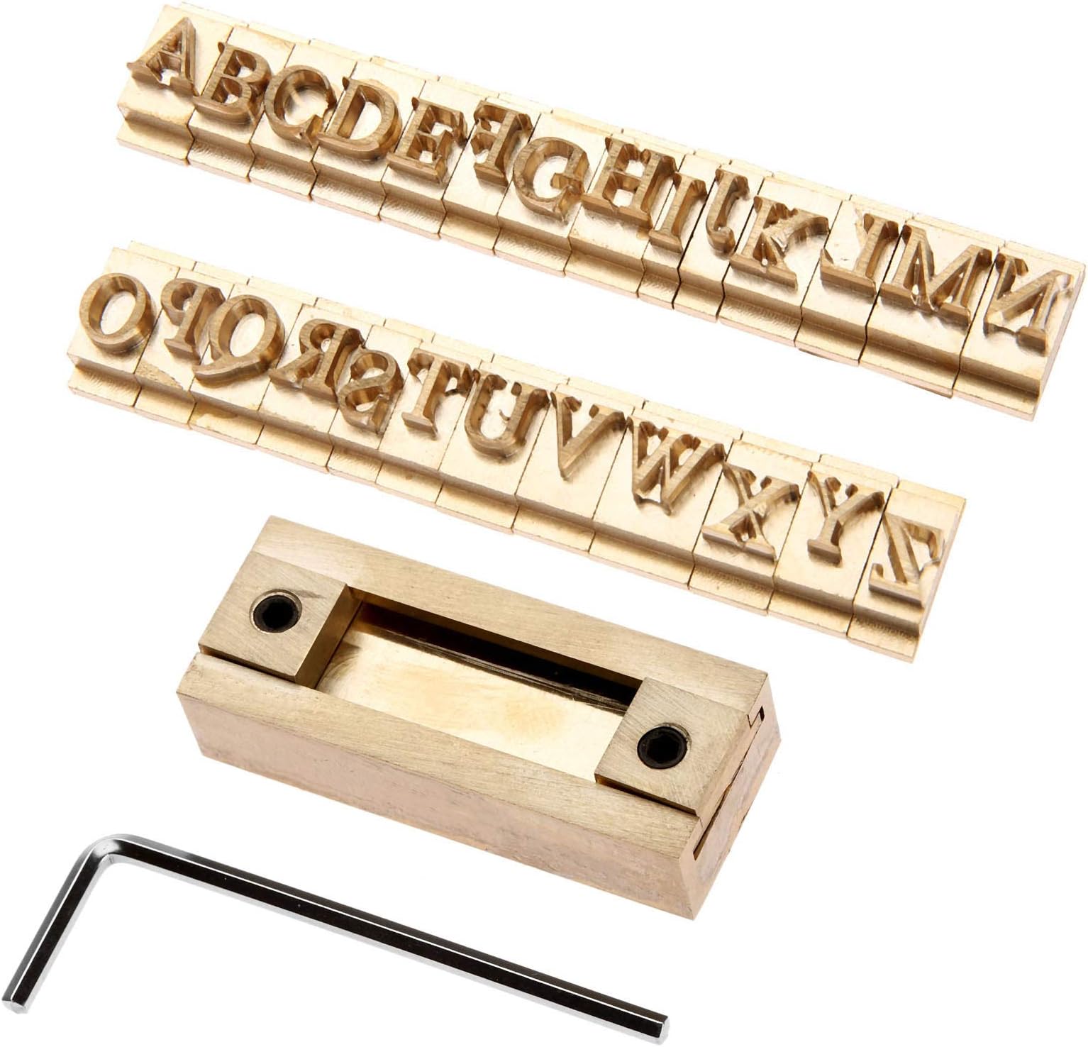 Amazon.com: Hicello 26pcs/Set Brass Alphabet Letter Font Stamp Mold ...