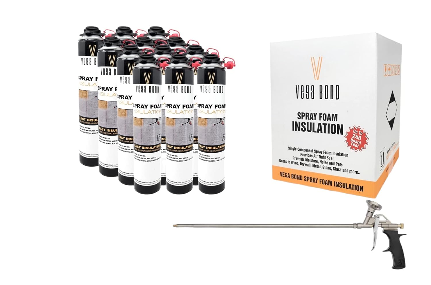 Vega Bond Insulation Spray Foam. Poyurethane Single Foam Can, Expanding ...