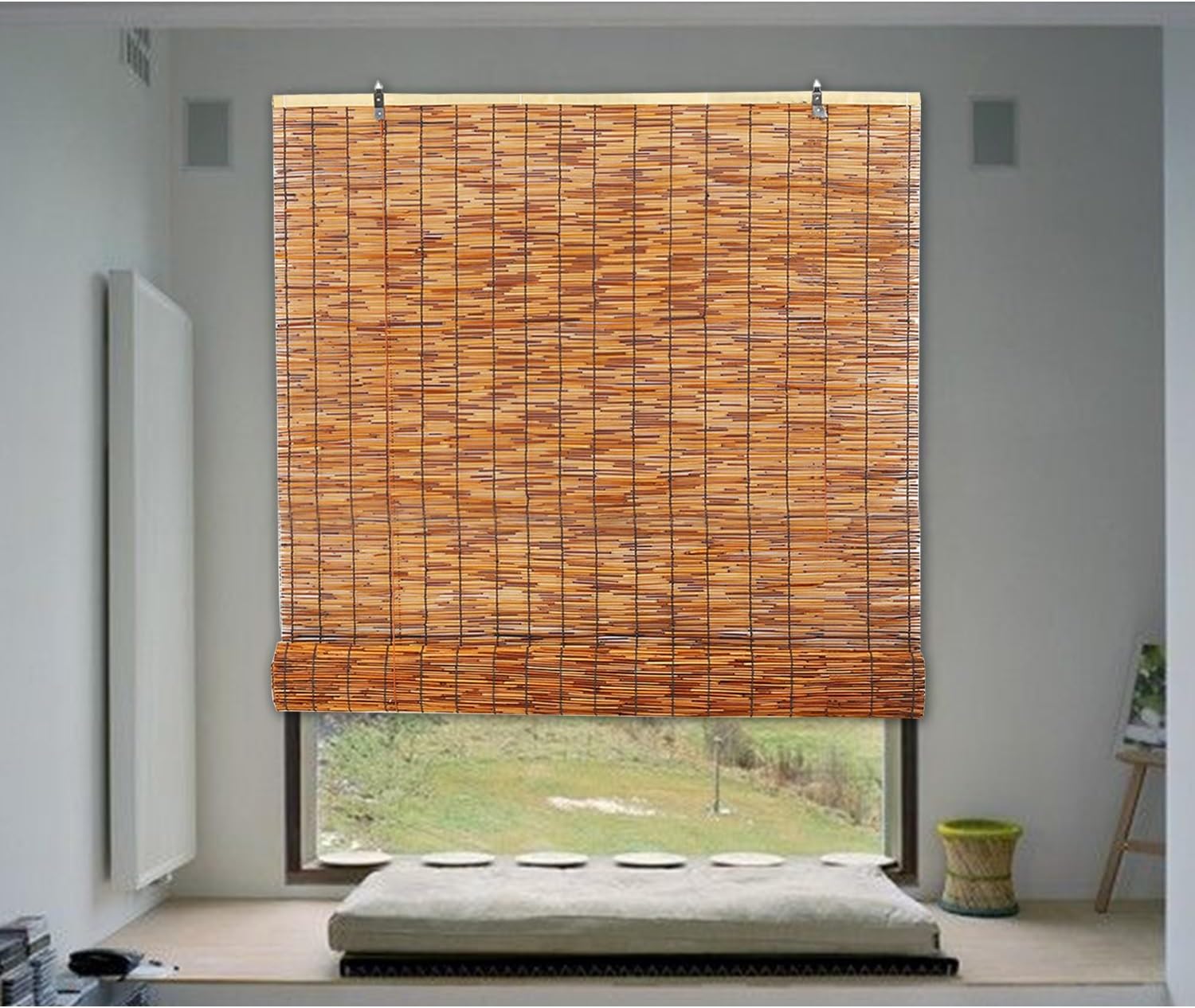 Amazon.com: Plvyy Bamboo Blinds Roman Shades for 36 48 Inches Wide ...