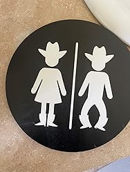 Amazon.com: Western Bathroom Decor Funny Bathroom Door Signs,3D cowboy ...