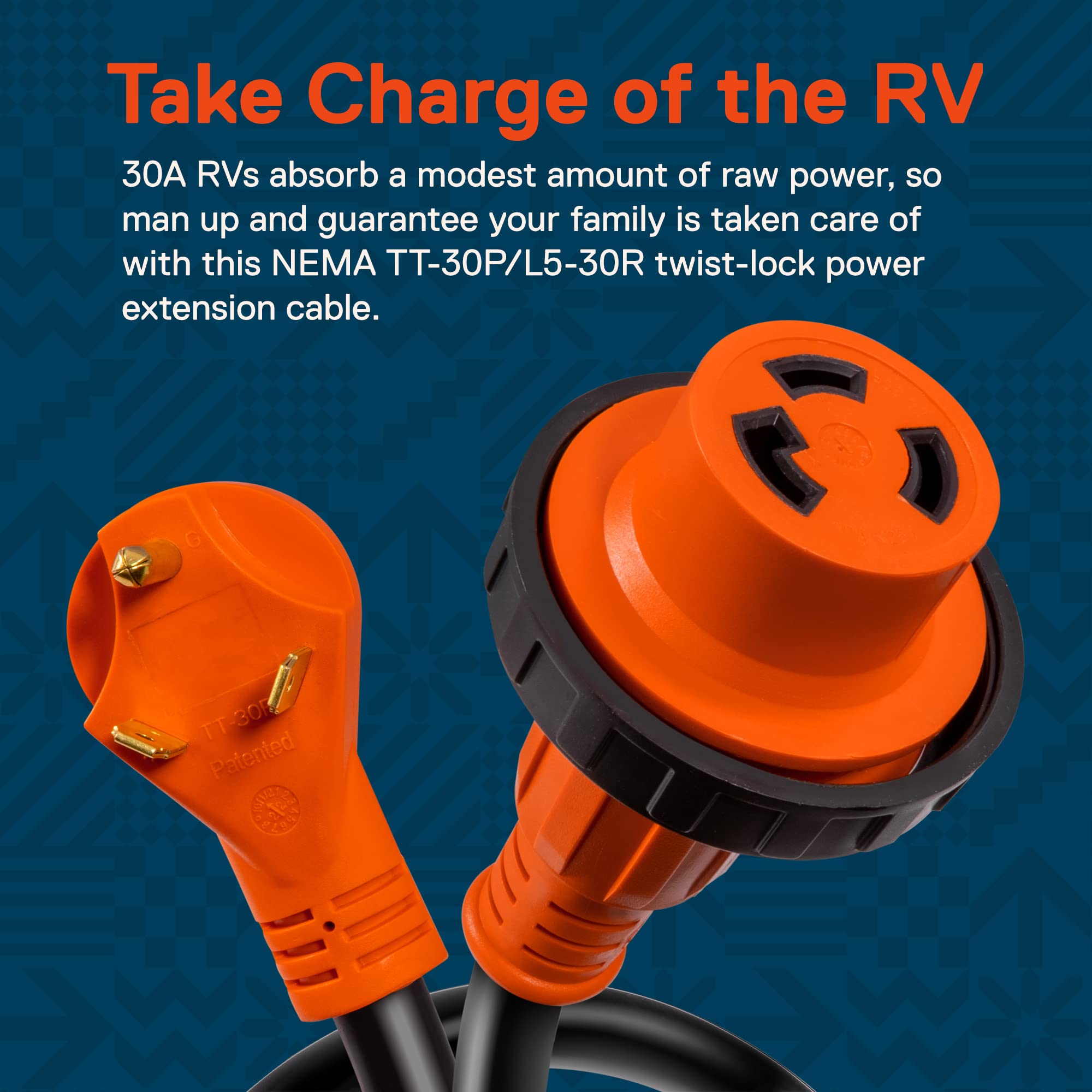 Snapklik.com : True Mods 50 Ft 125V 30 Amp RV Shore Power Extension ...