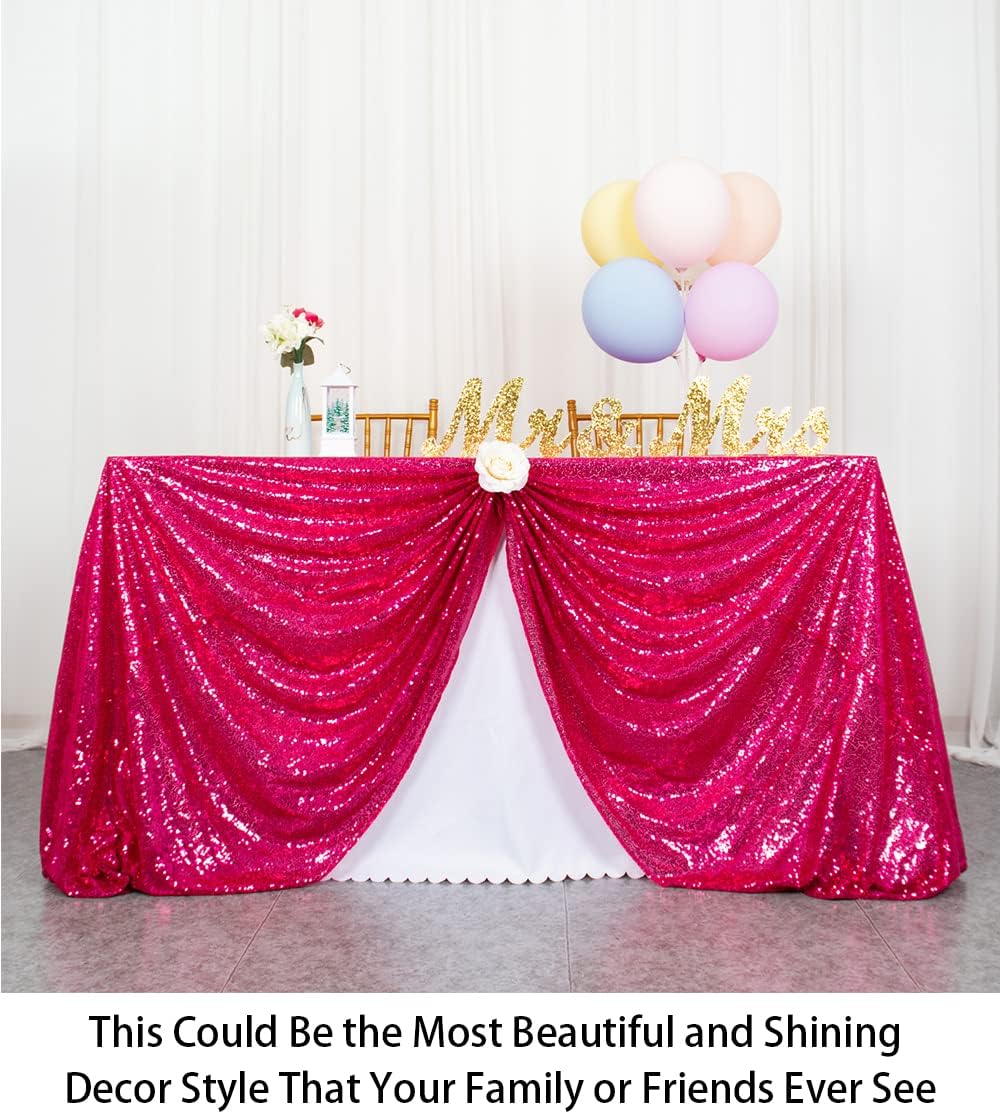 Mantel rectangular de lentejuelas de 50 x 72 pulgadas, color rosa ...