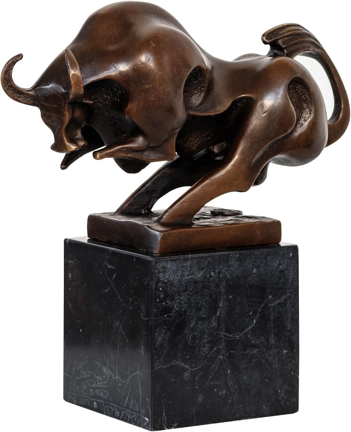aubaho Bronzeskulptur Bulle Ochse Kuh Stier im Antik-Stil Bronze Figur ...