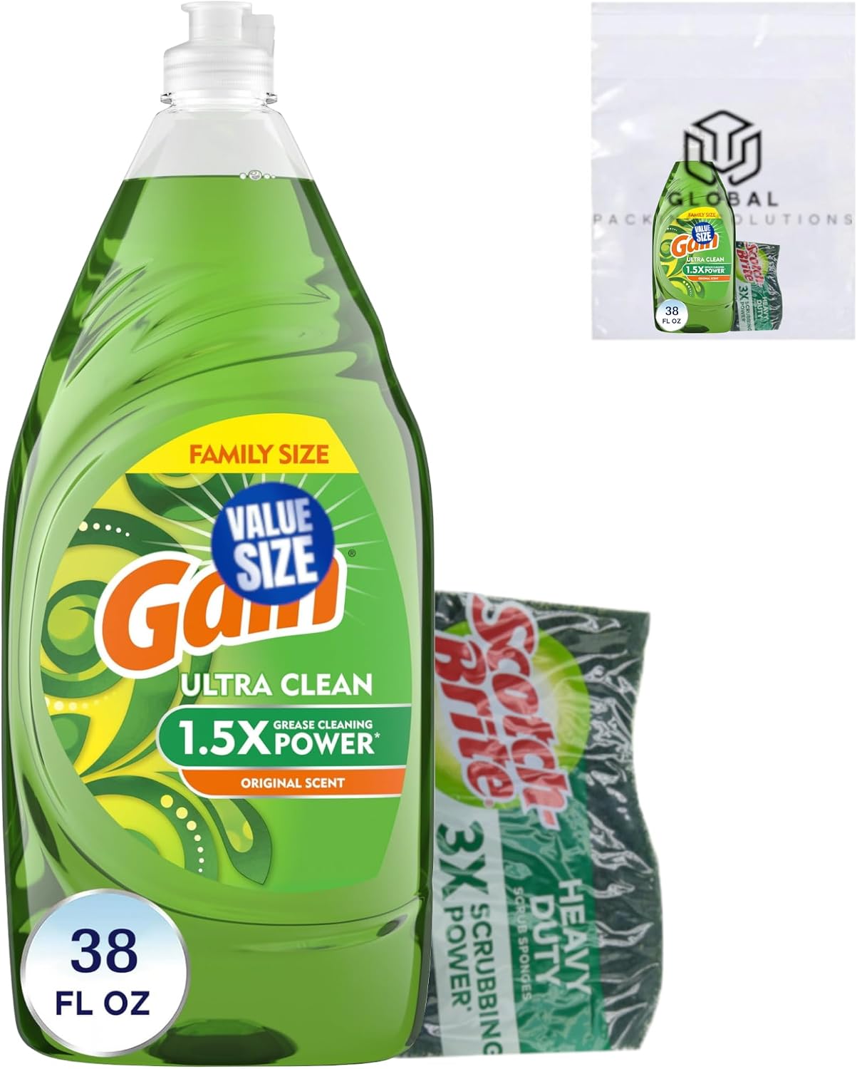 Amazon.com: GLOBAL PACKING SOLUTIONS Gain Ultra Degreaser Dish Soap ...