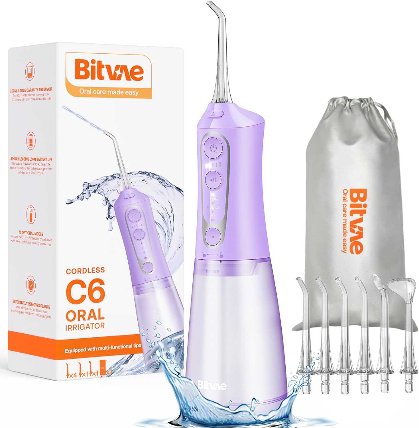 Amazon.com: Bitvae Water Dental Flosser Teeth Pick, Cordless Flosser ...