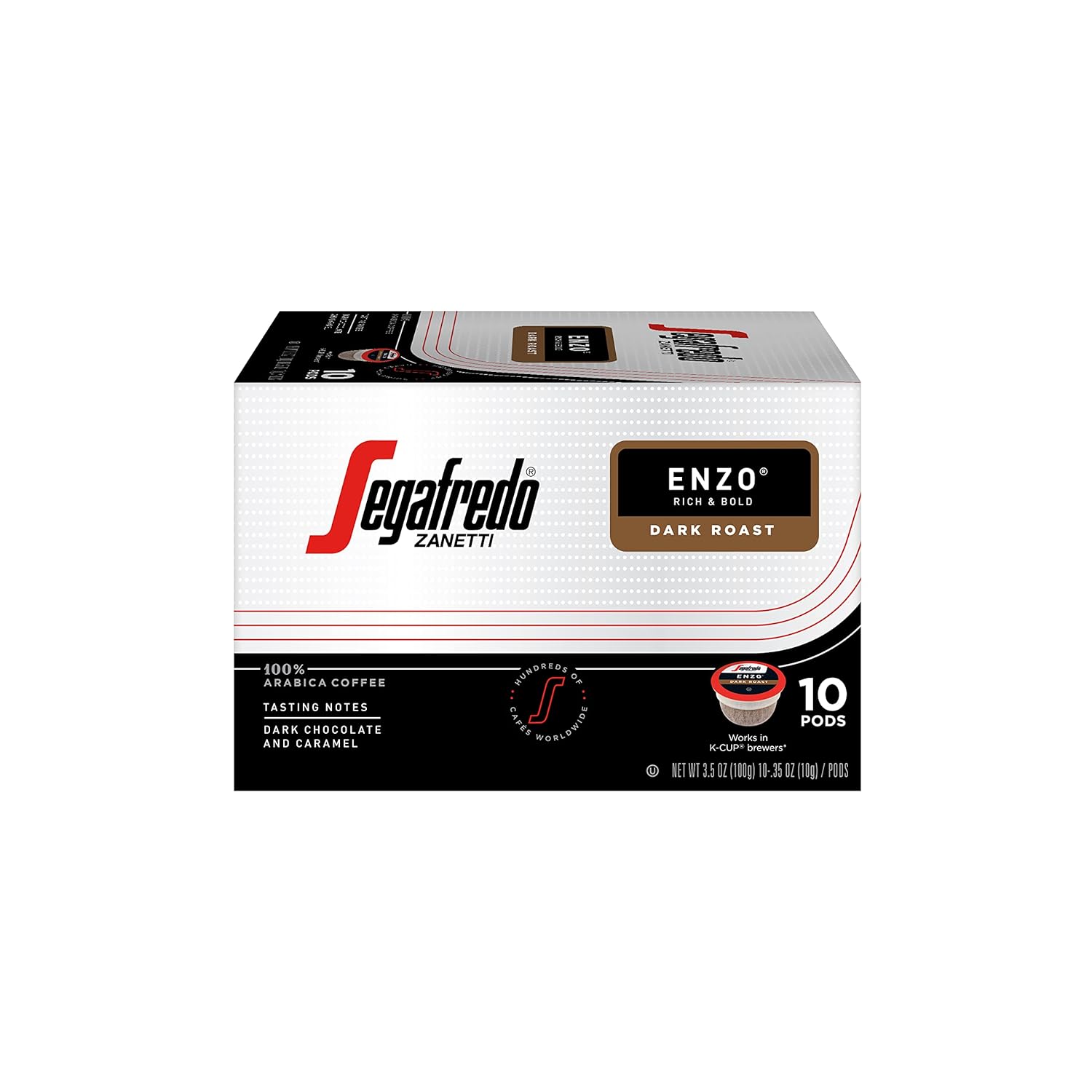 Amazon.com: Segafredo Zanetti Single Serve Coffee Pods, Enzo Dark Roast ...