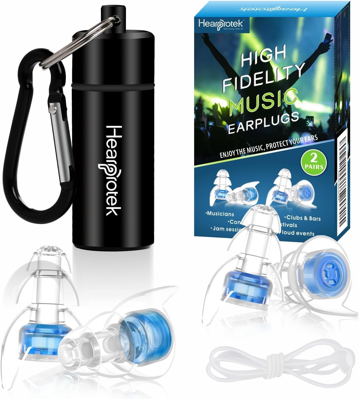 High Fidelity Concert Ear Plugs, Hearprotek Noise Reduction Music ...