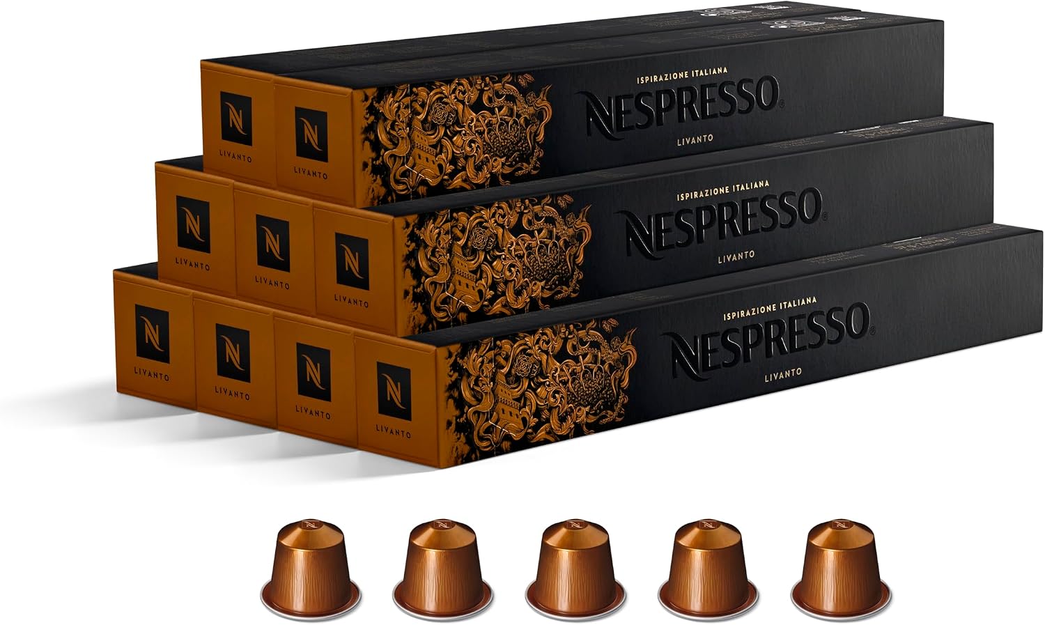 Nespresso Original Pods, Pack of 90 Livanto capsules - Compatible with ...