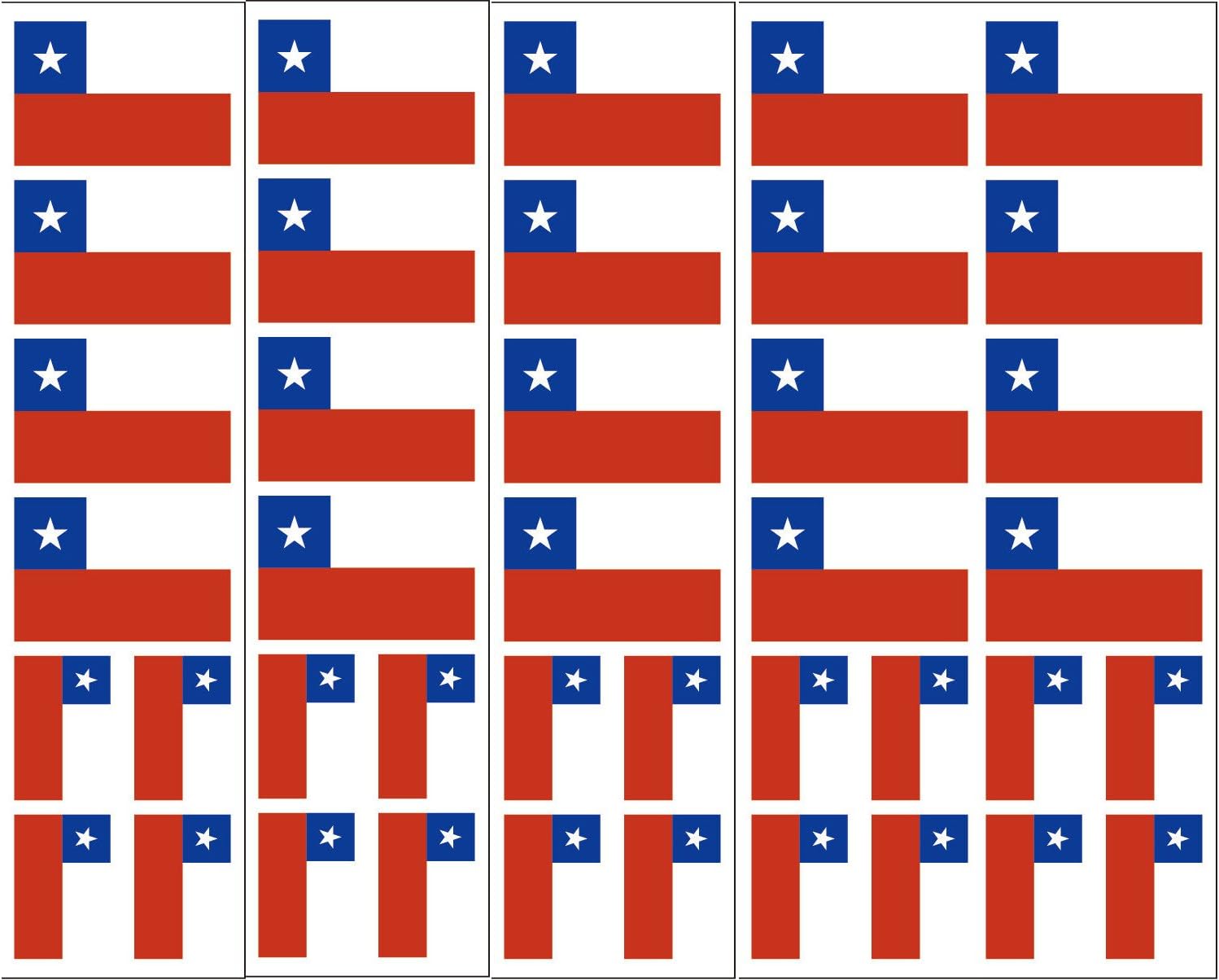 Amazon.com: 40 Removable Stickers: Chile Flag, Chilean Party Favors ...