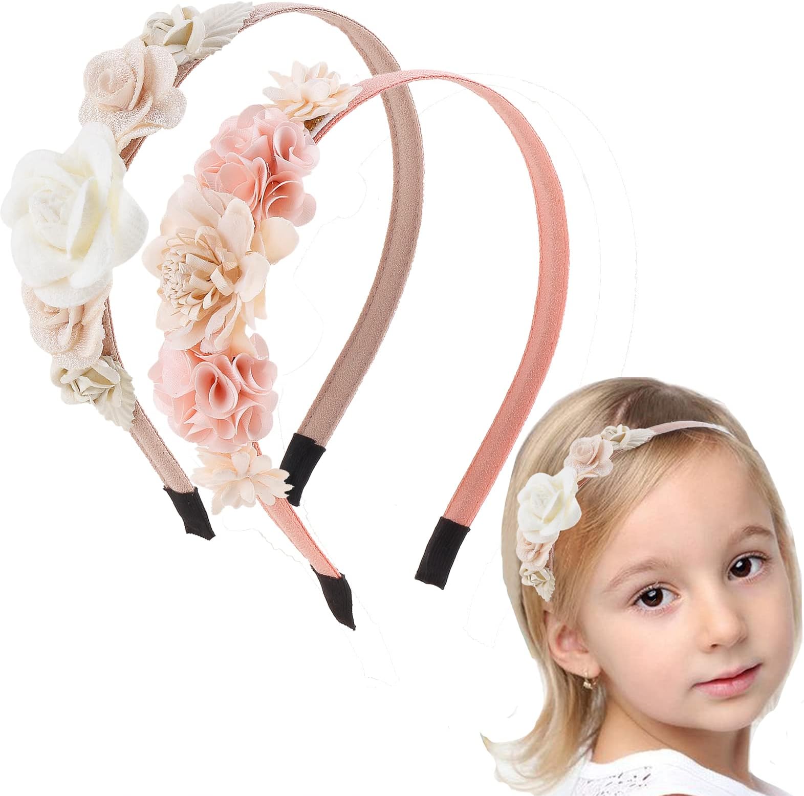 Amazon.com: Floral Hairband Headbands - for Girls Toddlers Kids Plastic ...
