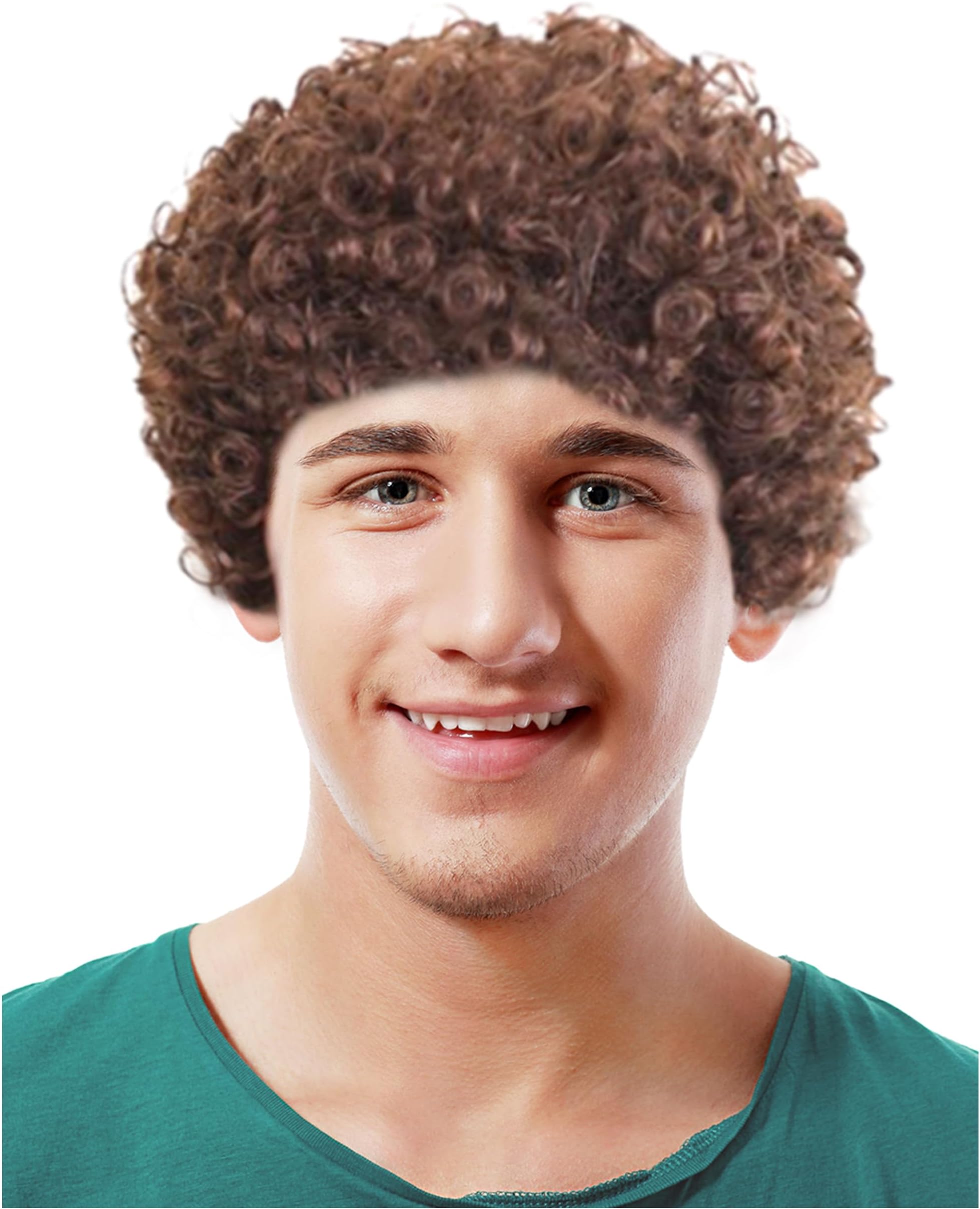 Amazon.com: 70s Brown Afro Disco Wig Costume Dustin Brothers Costume ...