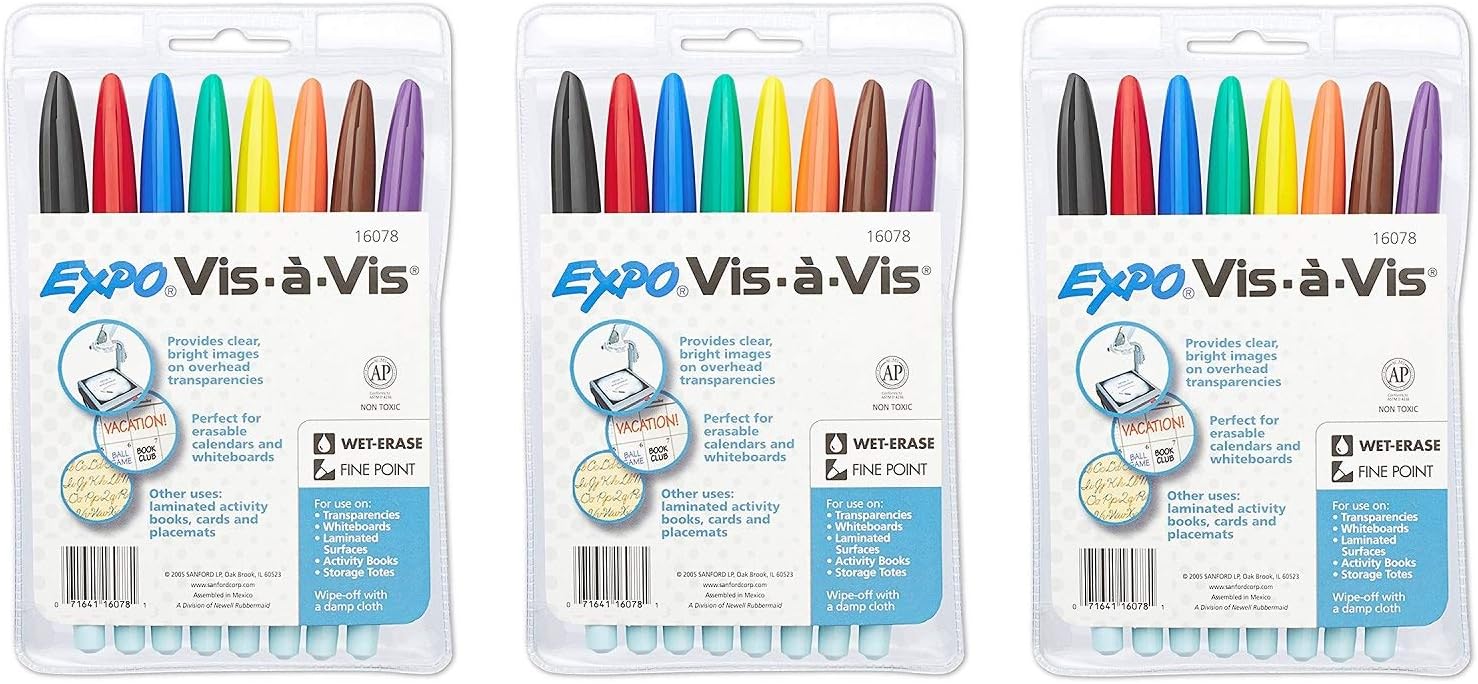 Amazon.com : EXPO 16078 Vis-A-Vis Wet-Erase Overhead Transparency ...