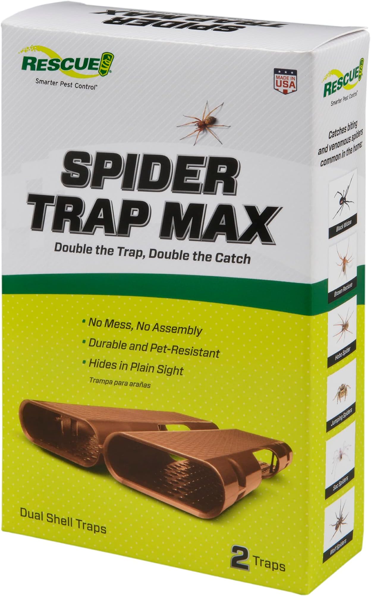 Amazon.com : RESCUE! Spider Traps – Catches Brown Recluse, Hobo Spiders, Black Widows & Wolf ...