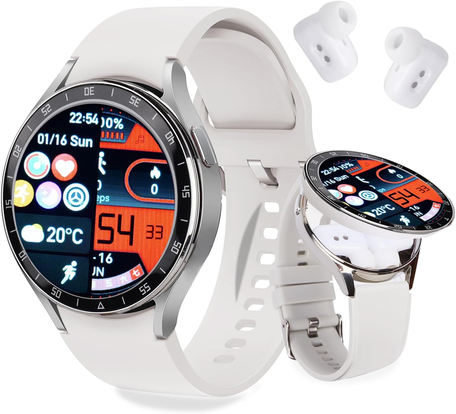 Amazon.com: coolhenry Smart Watch with Earbuds, Bluetooth Earphones ...