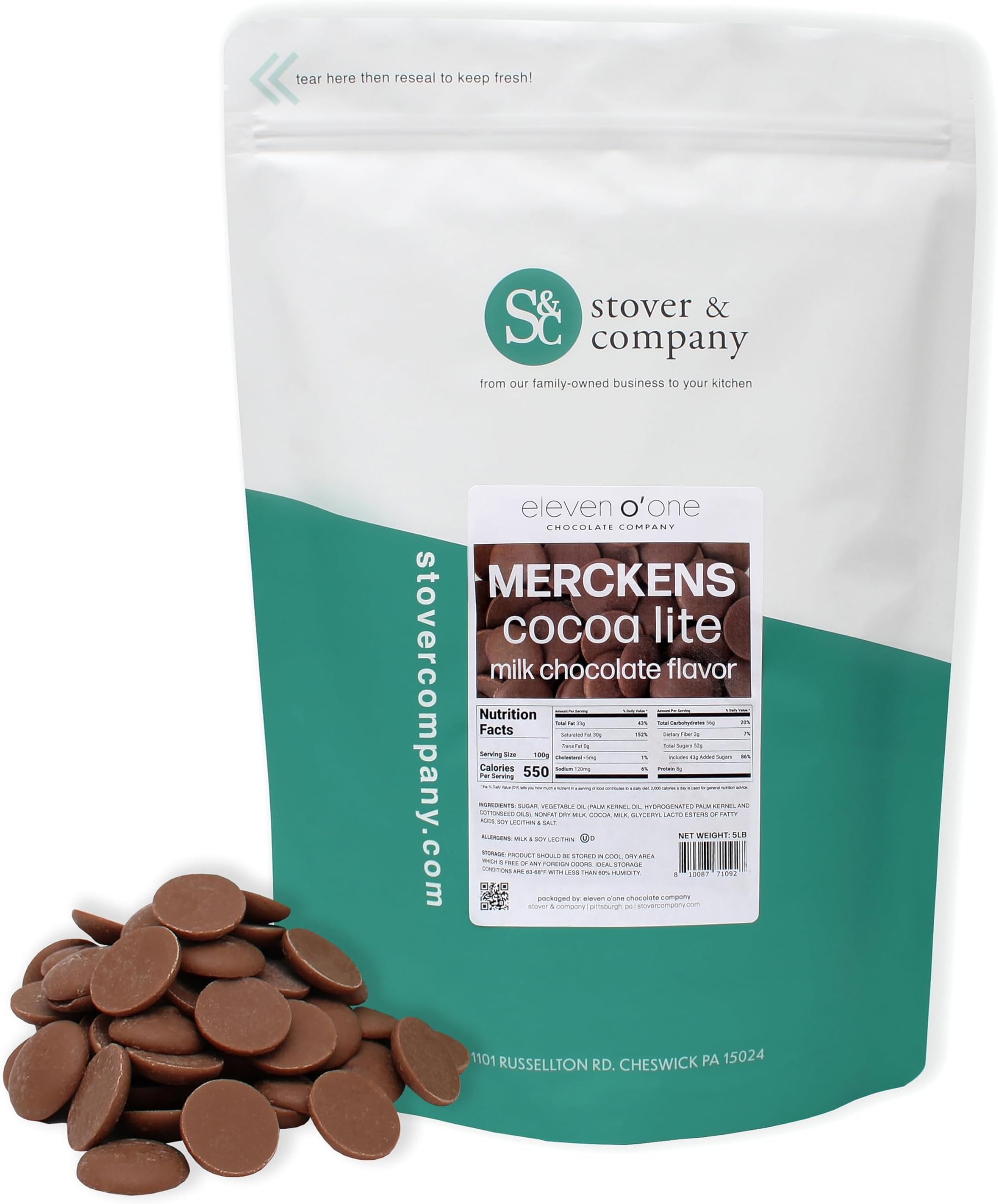 Amazon.com : Merckens Cocoa Lite Chocolate Wafers, 5 pounds : Grocery ...