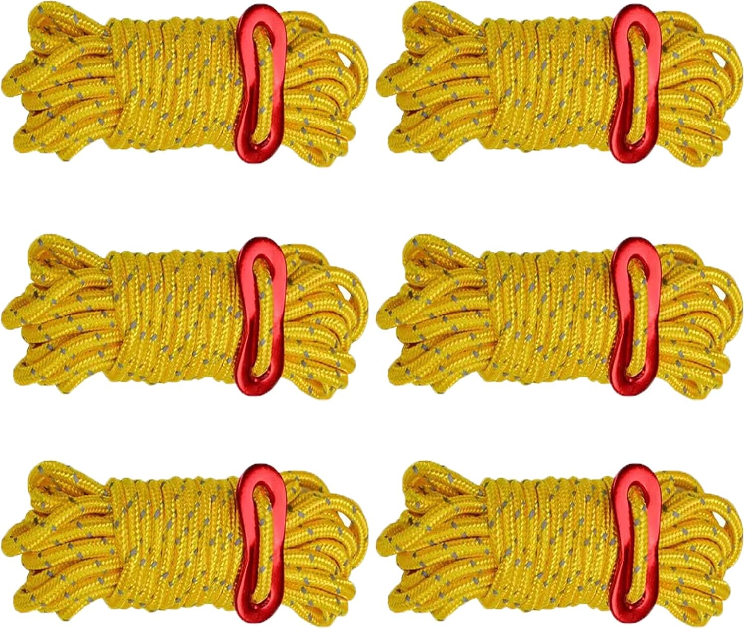 Amazon.com: LEOCFY 6 Pack 4mm Outdoor Reflective Tent Rope with ...